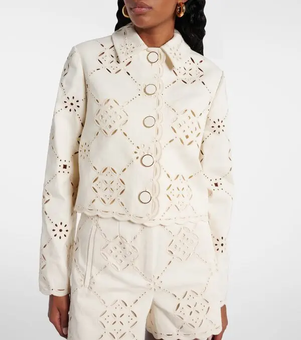 Veronica Beard Adelaide Laser-cut Cropped Jacket