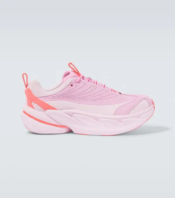 Hoka One One Elevon X Leather And Mesh Sneakers - Pink