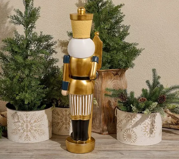 KRINGLE EXPRESS As Is 32' Oversize Resin Nutcracker