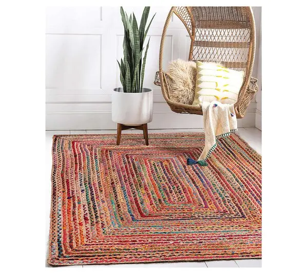OX BAY TRADING CO. Ox Bay Bohemian Hand-braided Indoor Rug, 7'6' X 9'6', Multi - One-color