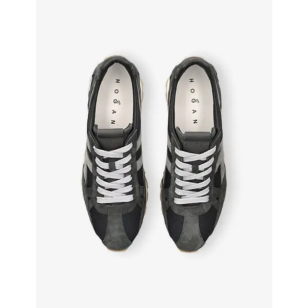 Hogan H671 Brand-embroidered Suede Low-top Trainers