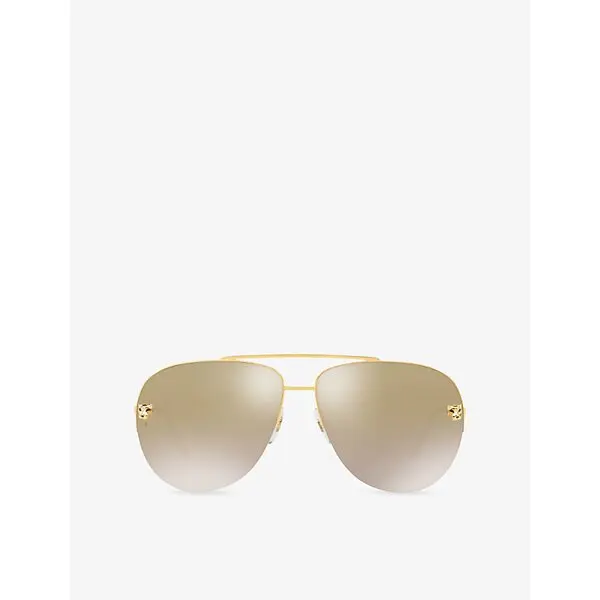 CARTIER Ct0065s Aviator-frame Sunglasses - Blue