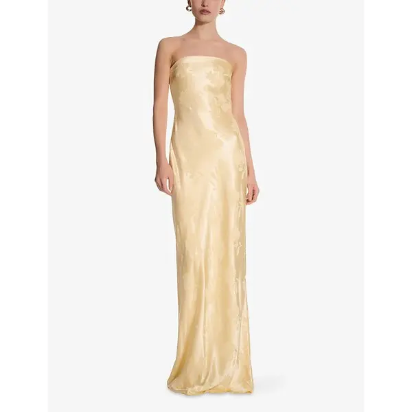 OMNES Amdra Strapless Woven Maxi Dress - Yellow