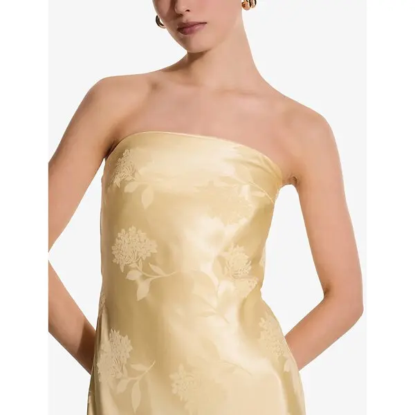 OMNES Amdra Strapless Woven Maxi Dress - Yellow