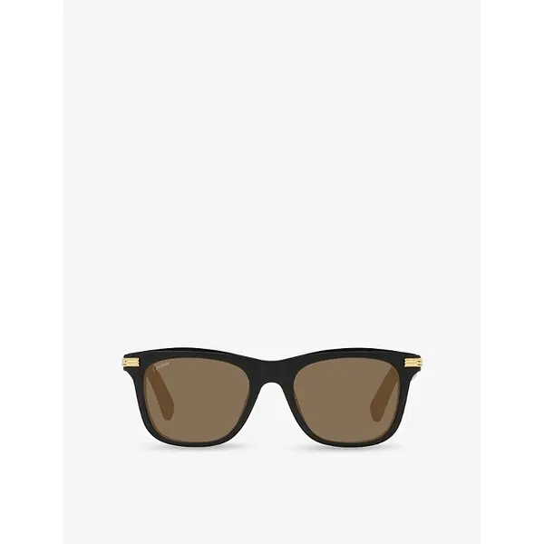 CARTIER Rectangle Sunglasses - Black
