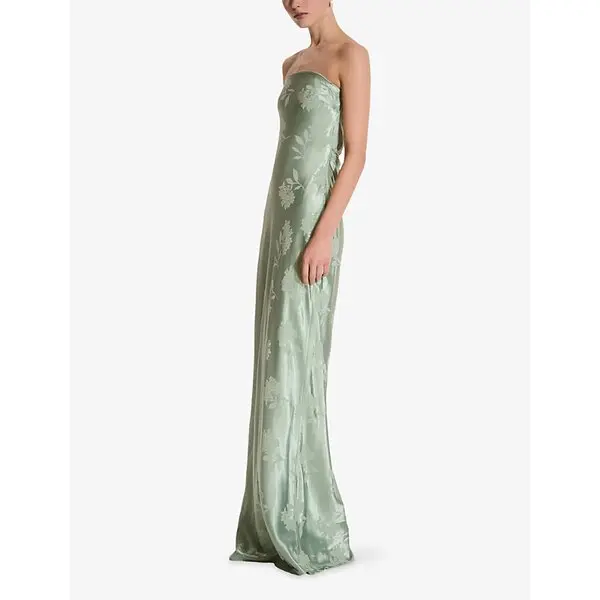 OMNES Amdra Strapless Woven Maxi Dress - Green
