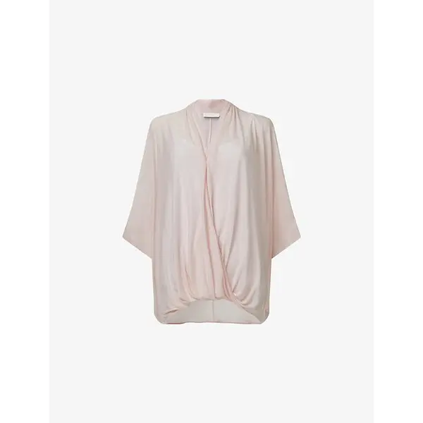 LEEM Wrap-detail Short-sleeve Jersey Top