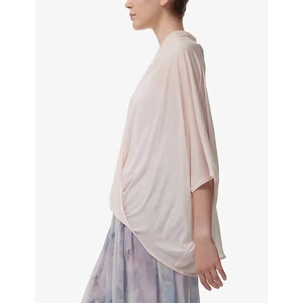 LEEM Wrap-detail Short-sleeve Jersey Top