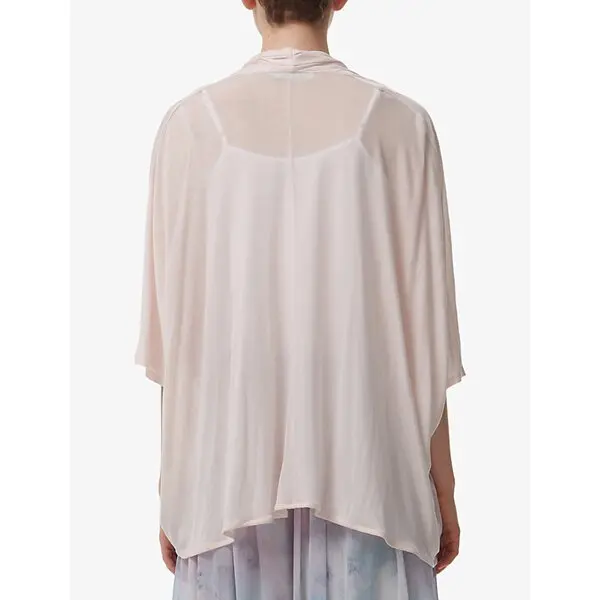 LEEM Wrap-detail Short-sleeve Jersey Top