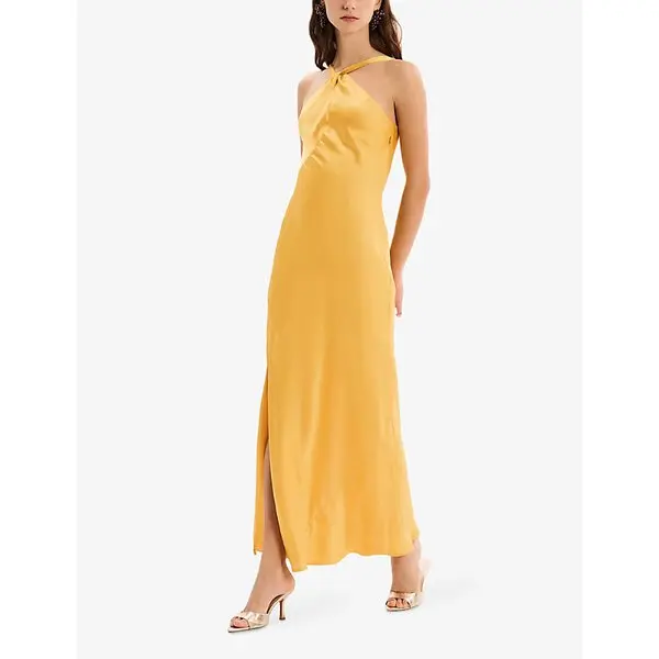 OMNES Alessia Halter-neck Maxi Dress