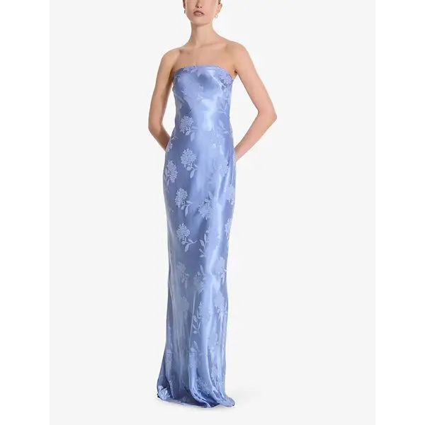 OMNES Amdra Strapless Woven Maxi Dress - Blue