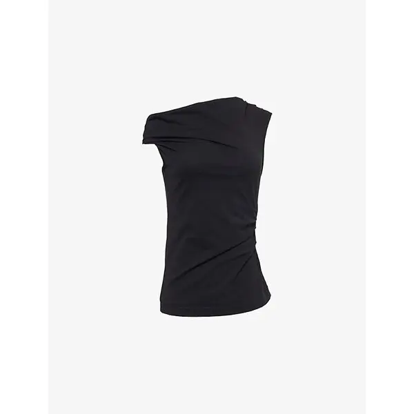 Dries Van Noten Draped Sleeveless Cotton-jersey Top