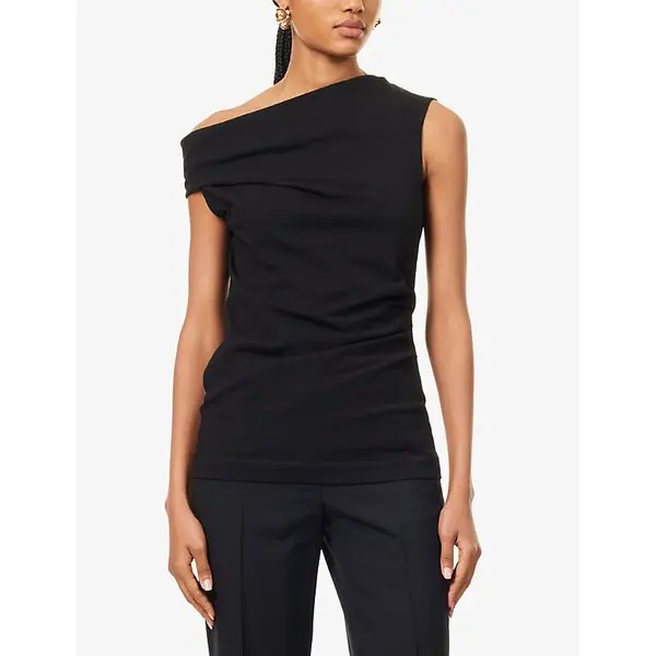 Dries Van Noten Draped Sleeveless Cotton-jersey Top