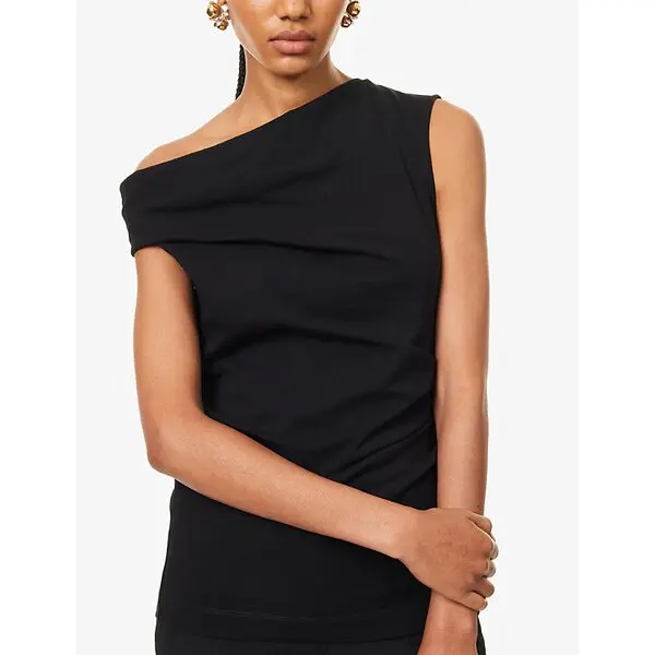 Dries Van Noten Draped Sleeveless Cotton-jersey Top