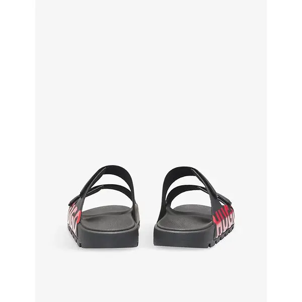 Hugo Logo-print Double-strap Rubber Sandals