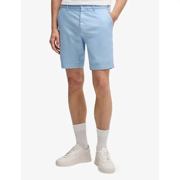 BOSS Straight-leg Slim-fit Stretch-cotton Shorts