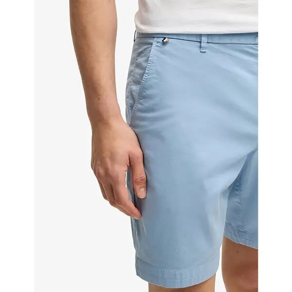 BOSS Straight-leg Slim-fit Stretch-cotton Shorts