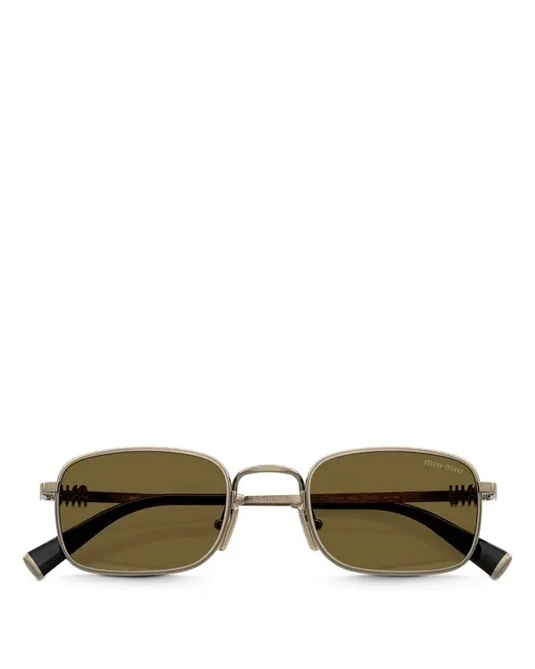 Miu Miu Regarde Rectangle Sunglasses, 49mm - Dark Brown