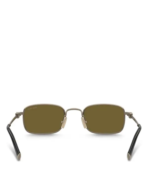 Miu Miu Regarde Rectangle Sunglasses, 49mm - Dark Brown
