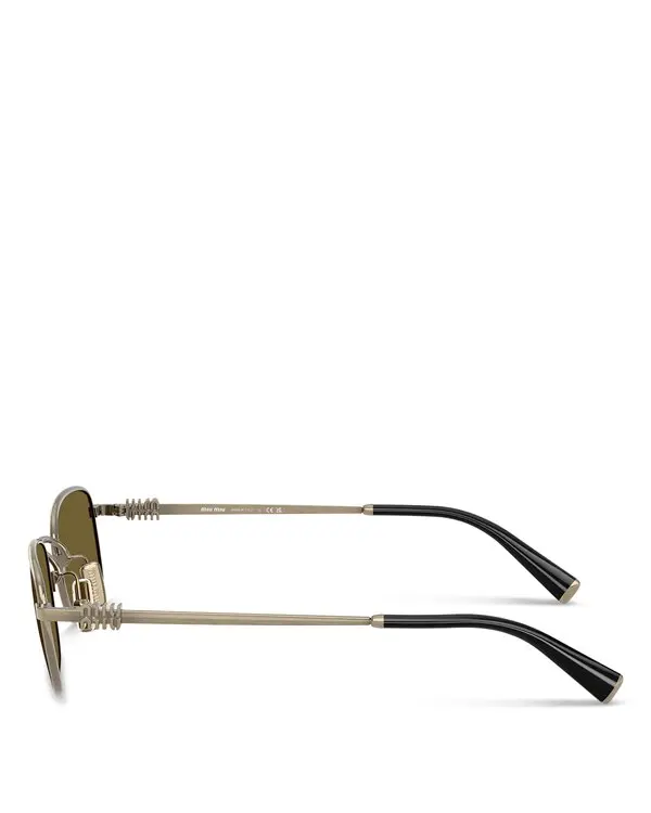 Miu Miu Regarde Rectangle Sunglasses, 49mm - Dark Brown