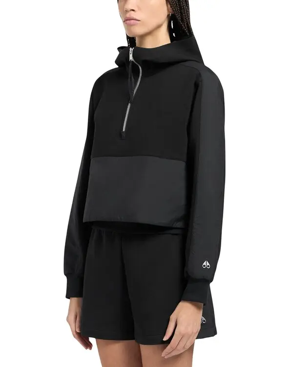 Moose Knuckles Mixed Media Hoodie - Black