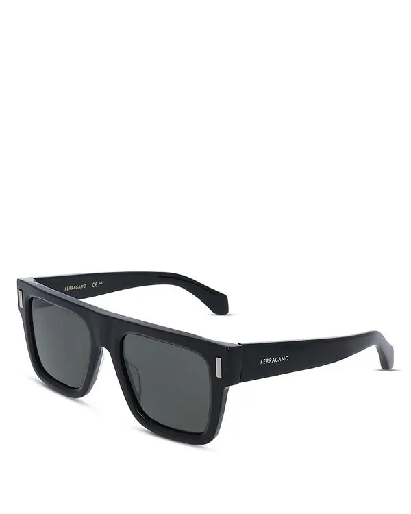 FERRAGAMO Renew Rivet Oversized Square Sunglasses - Black