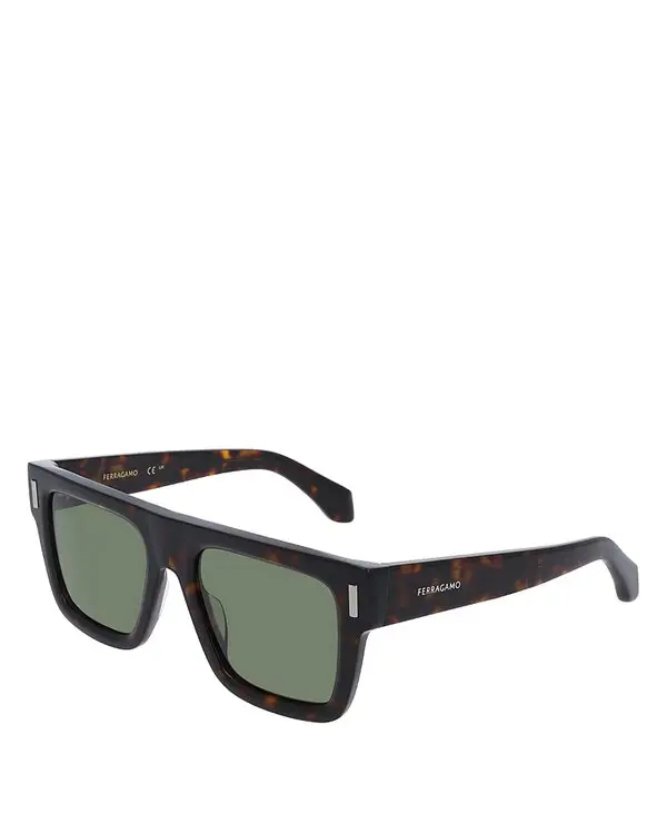 FERRAGAMO Renew Rivet Oversized Square Sunglasses - Dark Tortoise