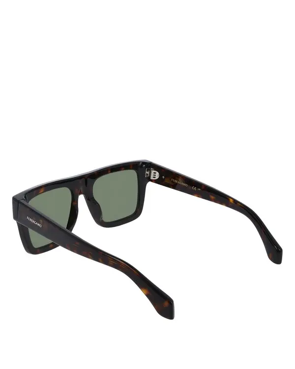 FERRAGAMO Renew Rivet Oversized Square Sunglasses - Dark Tortoise