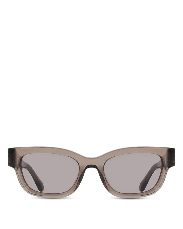 FERRAGAMO Gancini Hinge Rectangular Sunglasses, 52mm - Transparent Brown