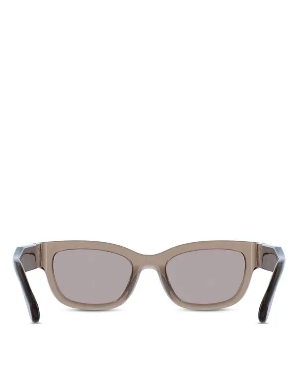 FERRAGAMO Gancini Hinge Rectangular Sunglasses, 52mm - Transparent Brown