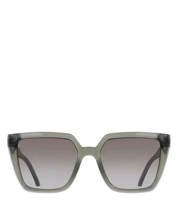 FERRAGAMO Renew Gancini Square Sunglasses - Transparent Khaki