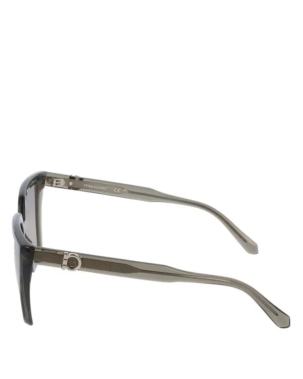 FERRAGAMO Renew Gancini Square Sunglasses - Transparent Khaki