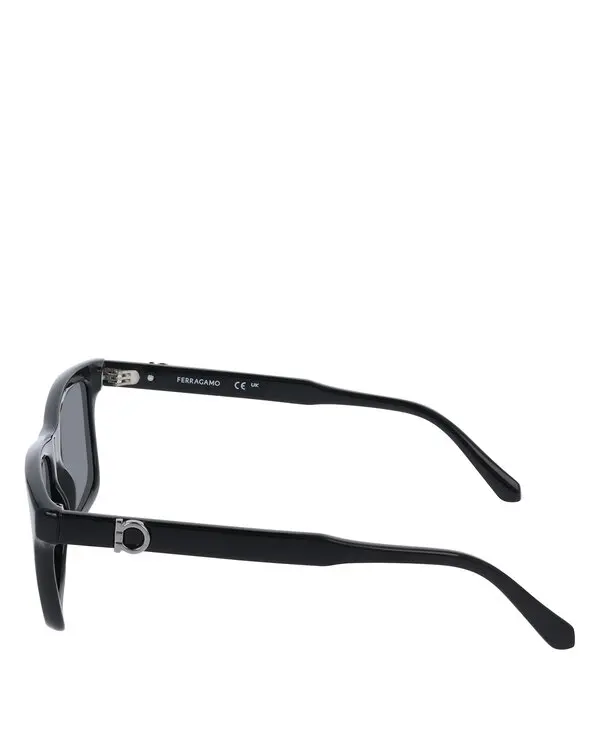 FERRAGAMO Renew Gancini 55mm Rectangular Sunglasses