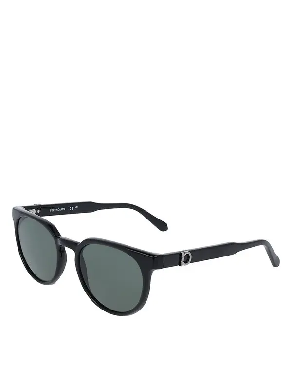 FERRAGAMO Gancini Round Sunglasses - Black
