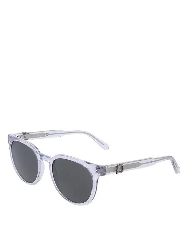 FERRAGAMO Gancini Round Sunglasses - Transparent Gray