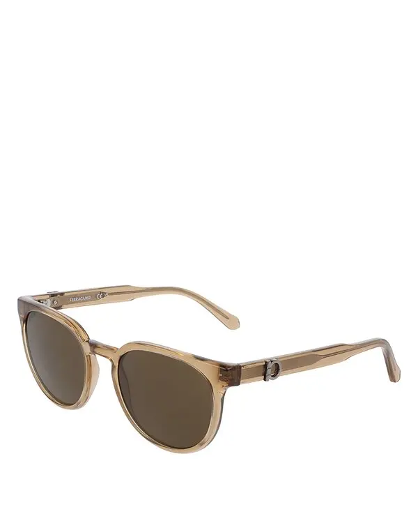 FERRAGAMO Gancini Round Sunglasses - Transparent Sand