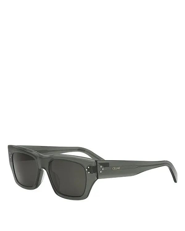 Celine 3 Dots Hd Geometric Sunglasses, 53mm - Green/smoke
