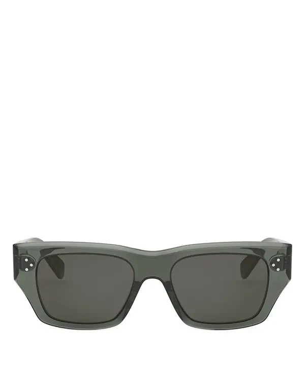 Celine 3 Dots Hd Geometric Sunglasses, 53mm - Green/smoke