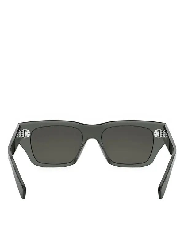 Celine 3 Dots Hd Geometric Sunglasses, 53mm - Green/smoke