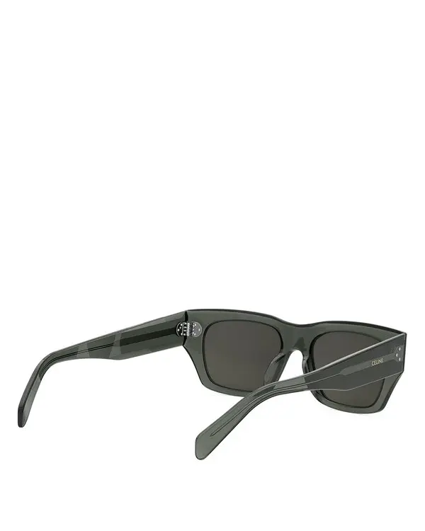 Celine 3 Dots Hd Geometric Sunglasses, 53mm - Green/smoke