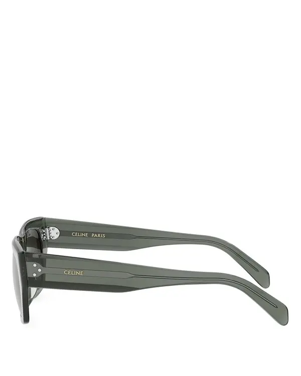 Celine 3 Dots Hd Geometric Sunglasses, 53mm - Green/smoke