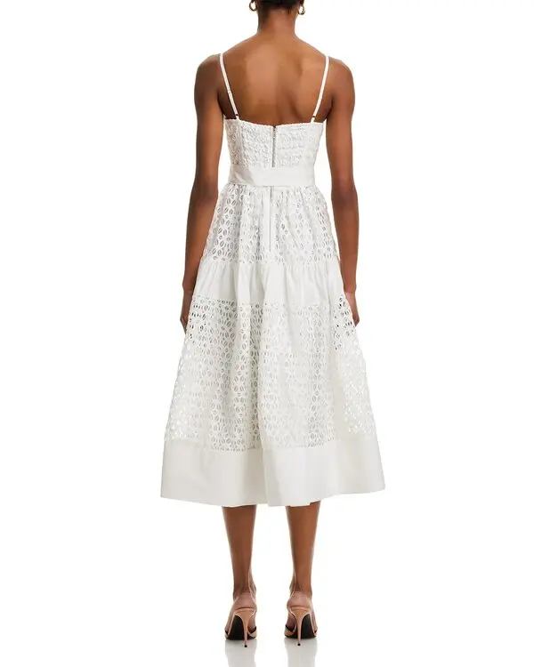 Aqua Eyelet Midi Dress