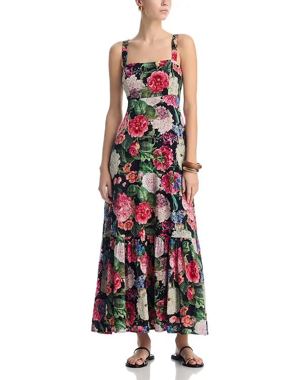 Aqua Floral Maxi Dress