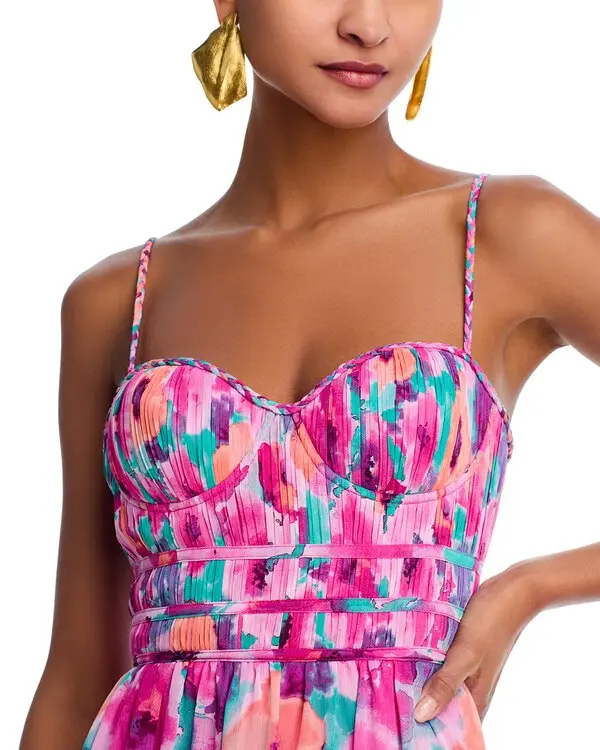 chinese dress ladies Honeymoon Aqua Maxi Hawaiian Dress in Hibiscus Print main image 0