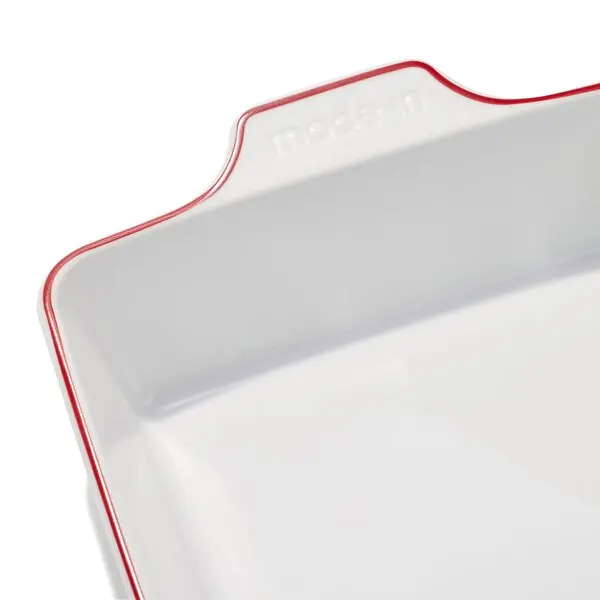 MADE IN Porcelain Square Baking Dish - White/red
