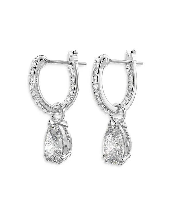 SWAROVSKI Stilla Crystal Pear Dangle Hoop Earrings