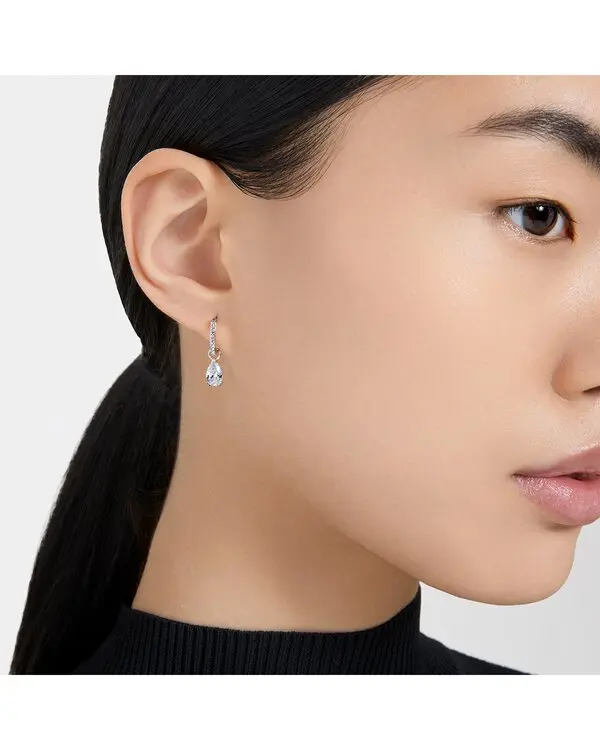 SWAROVSKI Stilla Crystal Pear Dangle Hoop Earrings