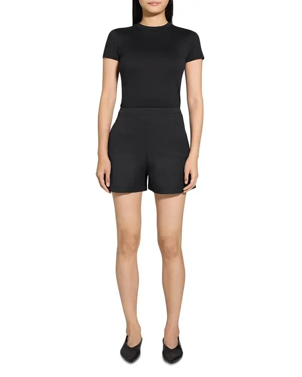 Theory Cotton Stretch Chino Shorts - Black