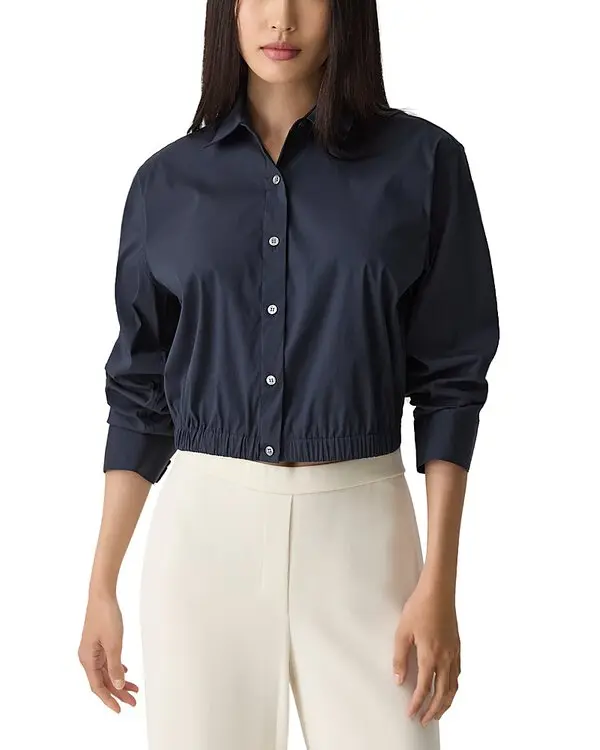 Theory Good Cotton Cropped Shirt