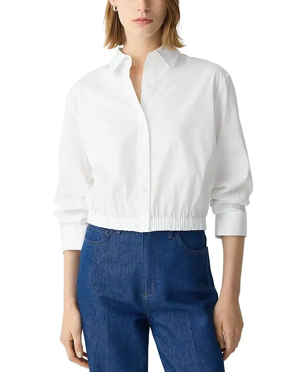 Theory Good Cotton Cropped Shirt